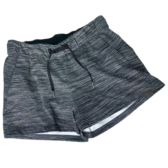 lululemon athletica | Shorts | Lululemon On The Fly Shorts Black White ...